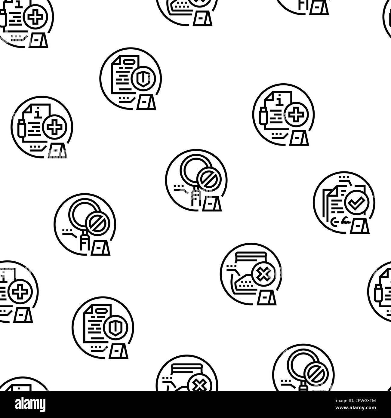 Evidence Crime Police Scene Board Vector Seamless Pattern Thin Line