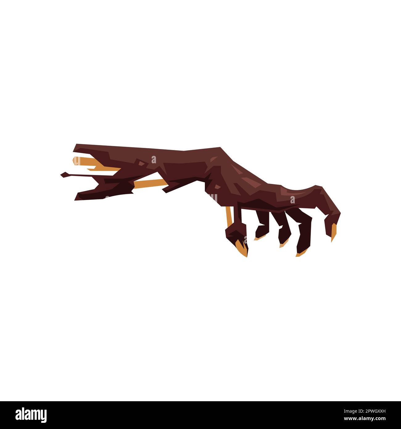 Creepy brown zombie hand vector illustration Stock Vector Image & Art ...
