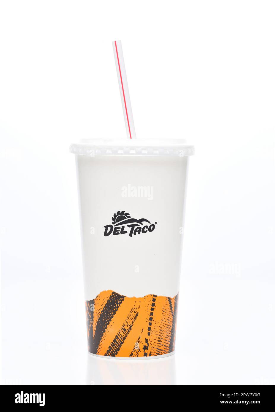 IRVINE, CALIFORNIA - 29 APR 2023: A Del Taco Drink Cup with straw Stock ...