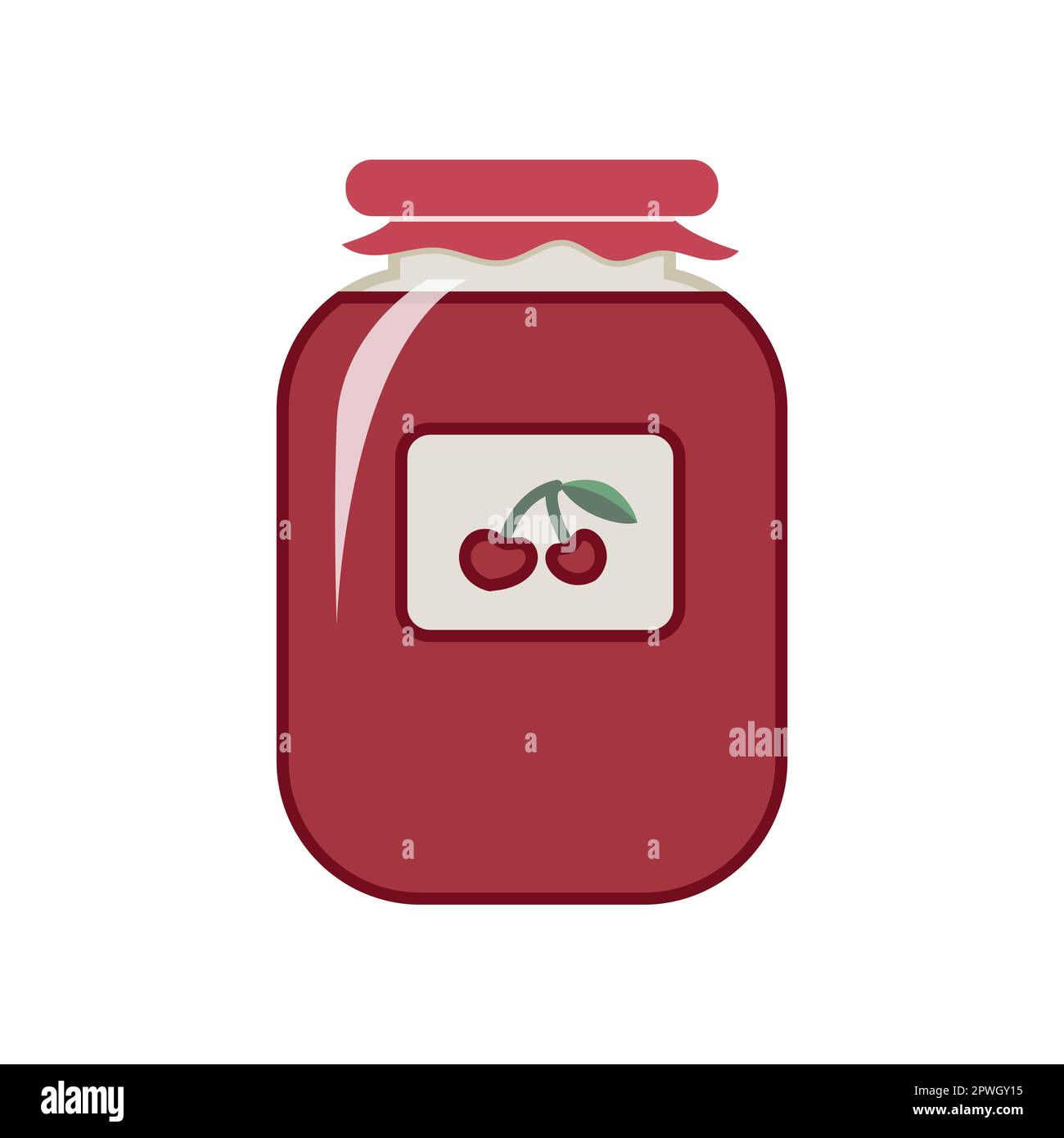 Closed jar with cherry jam vector illustration Stock Vector Image & Art ...