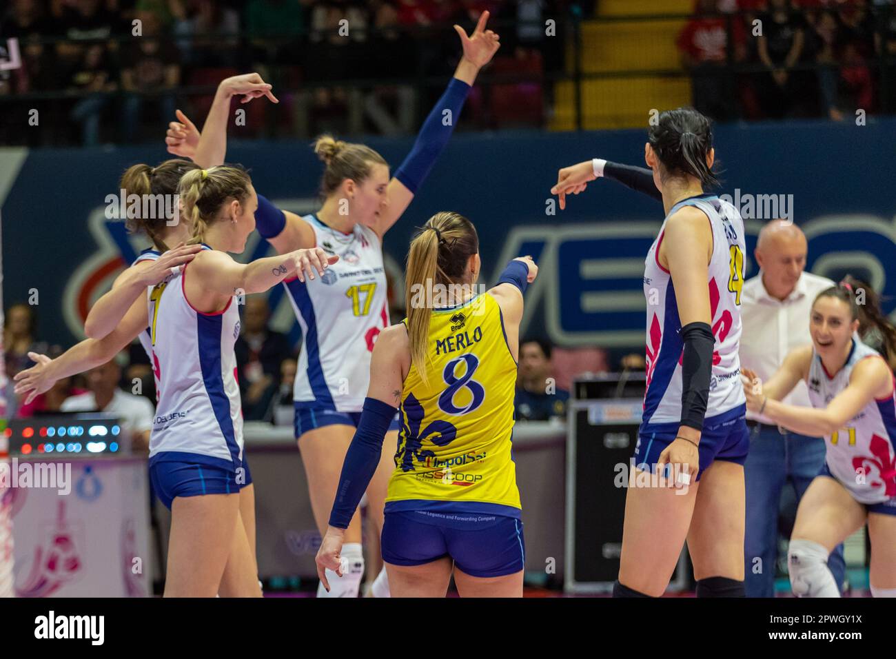 Happiness of players of Savino Del Bene Scandicci Stock Photo - Alamy