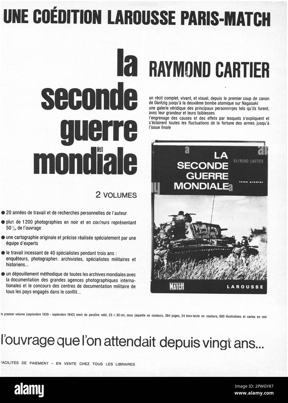 Raymond CARTIER - World War II book French print ad, 1965 Stock Photo ... Raymond CARTIER - World War II book French print ad, 1965 Stock Photo ...