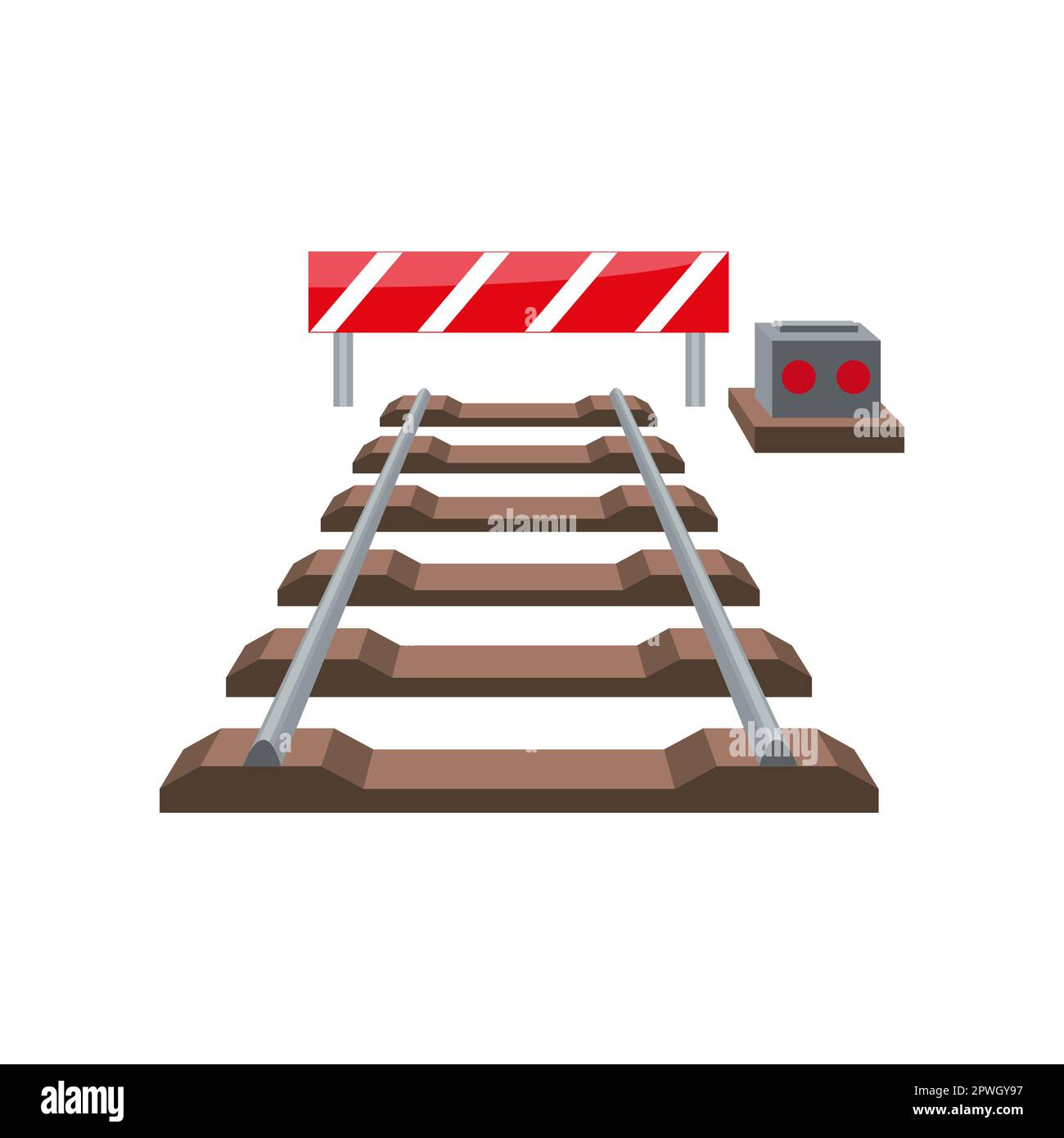 End of railway line with barrier vector illustration Stock Vector Image ...