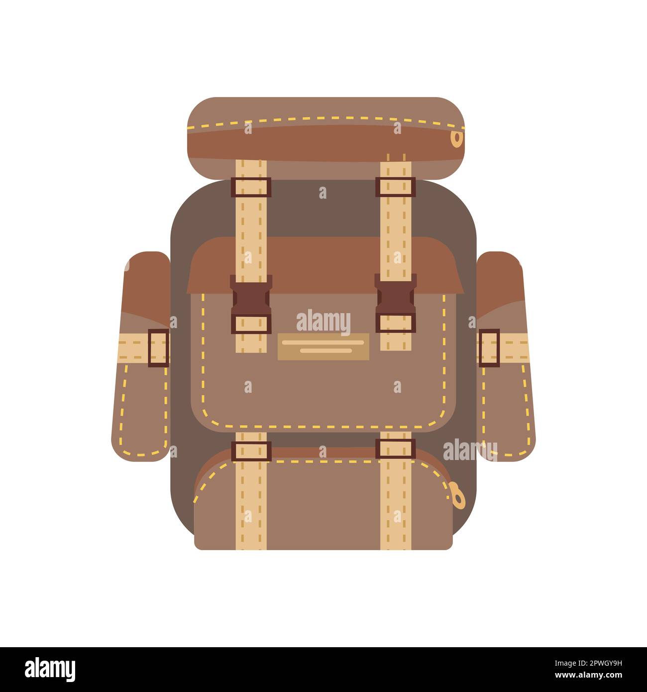 Large camping backpack with pockets cartoon illustration Stock Vector ...