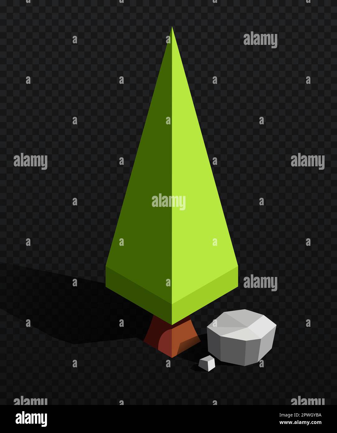 Polygonal tree with stones Stock Vector Image & Art - Alamy