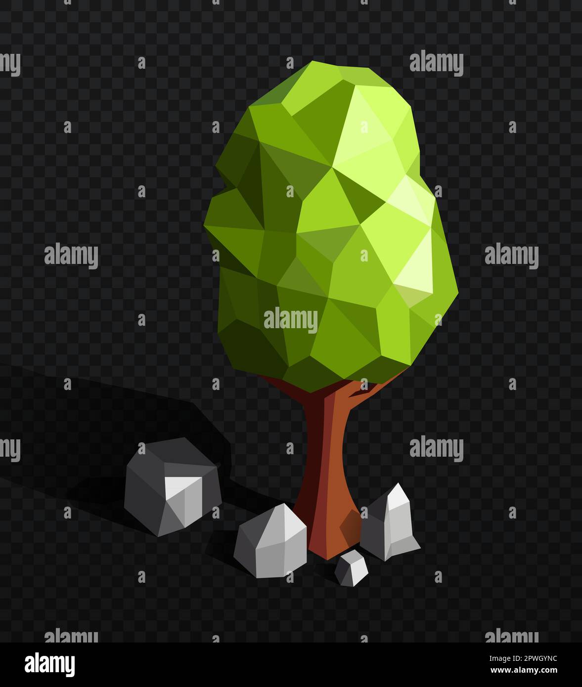 Polygonal tree with stones Stock Vector Image & Art - Alamy