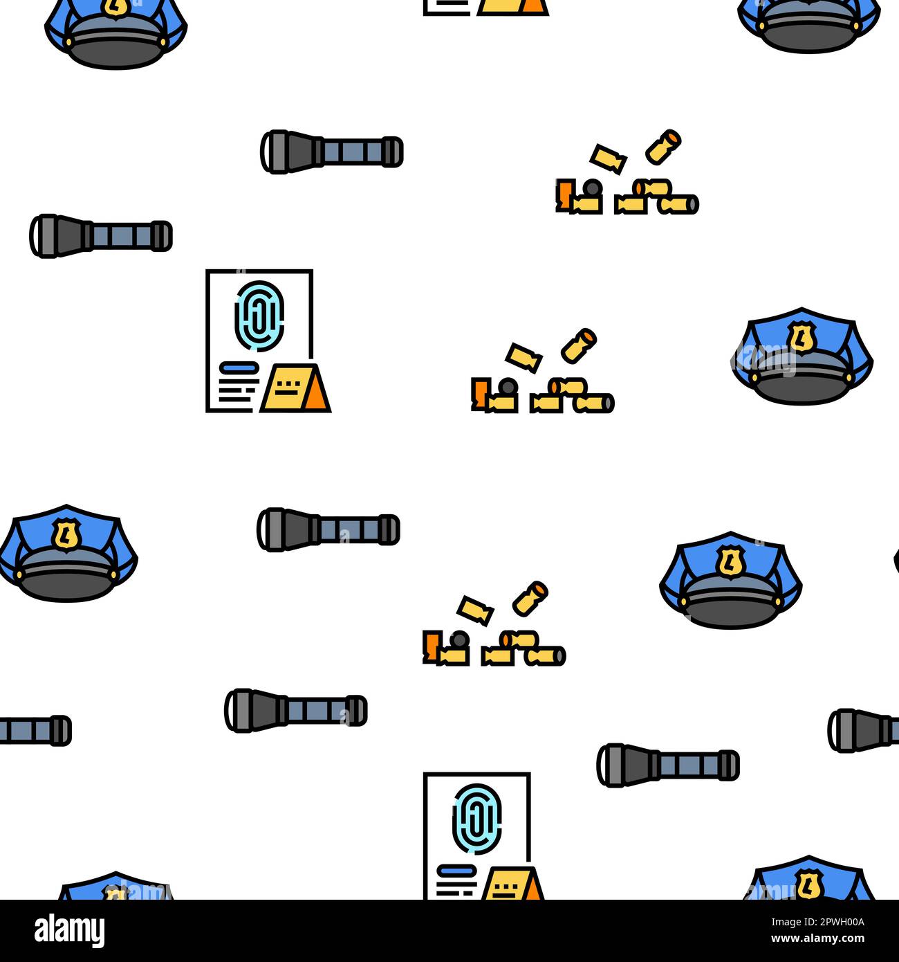 crime scene police evidence vector seamless pattern thin line ...