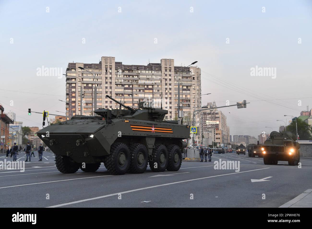 'Moscow. Floating 'wheeled tank' VPK-7829 'Boomerang' (8x8) during the ...