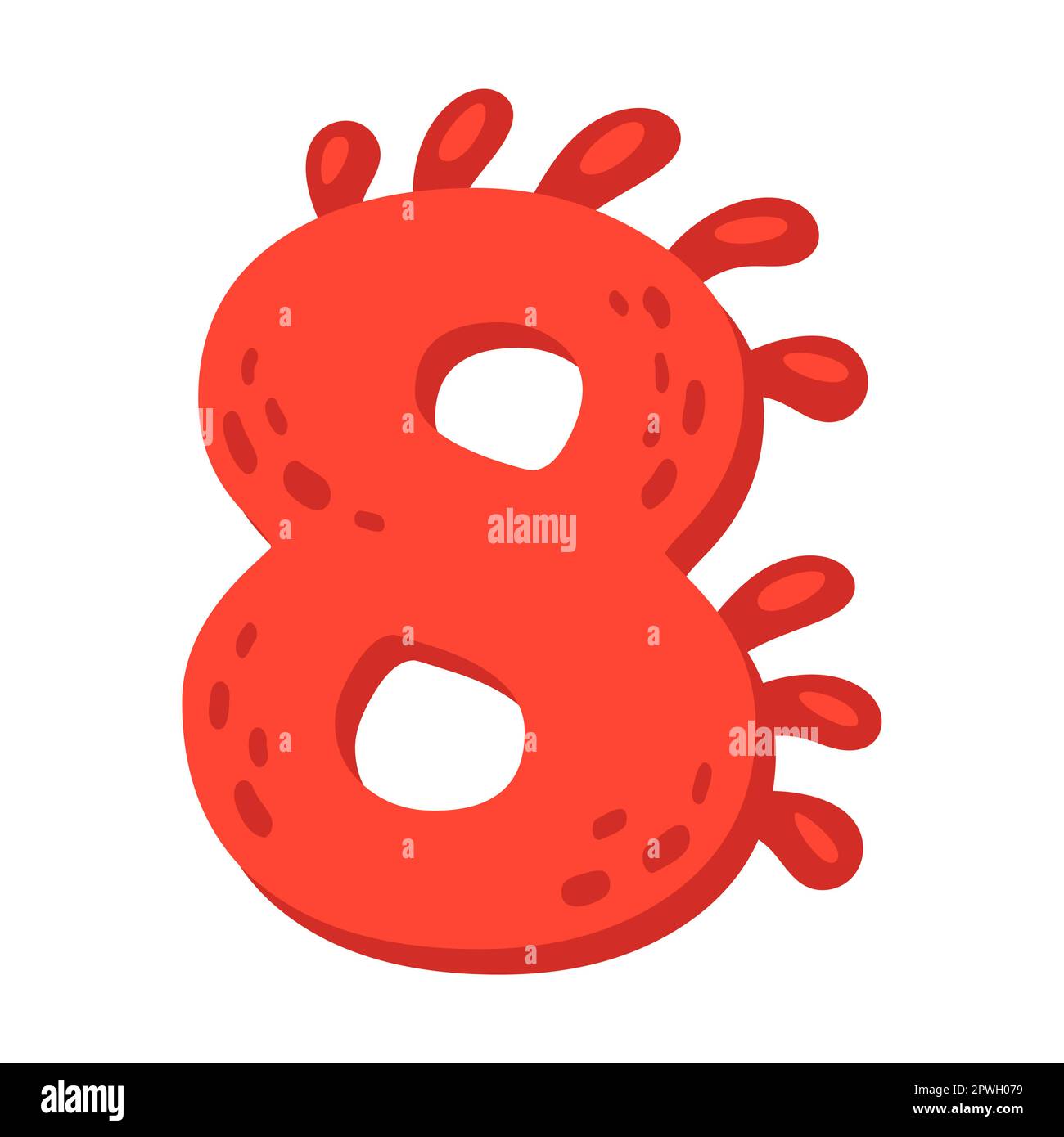 Colorful number eight with dinosaur spikes vector illustration. Figures ... Colorful number eight with dinosaur spikes vector illustration. Figures ...