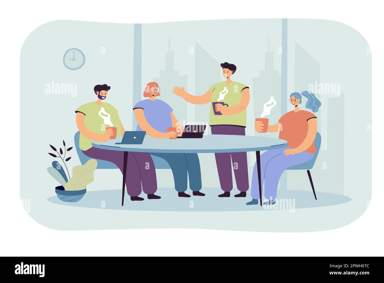 Employees brainstorming during coffee break Stock Vector Image & Art ...