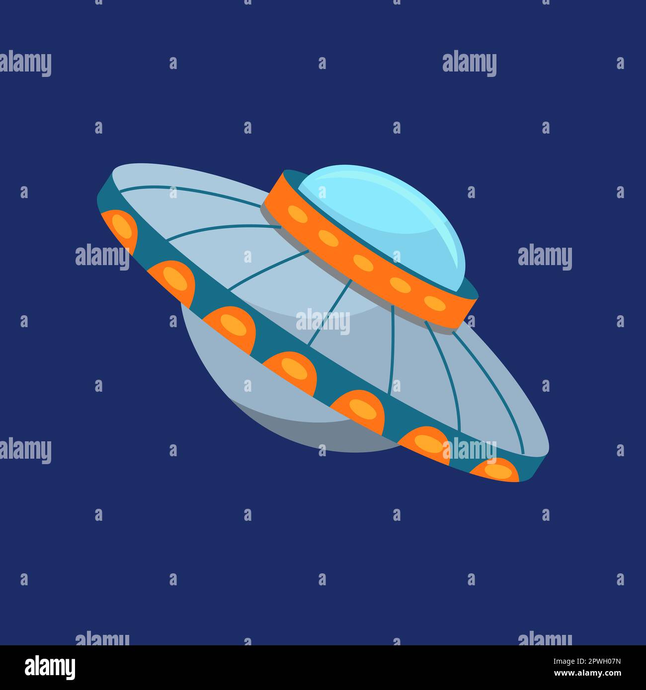 UFO in sky or space cartoon illustration Stock Vector Image & Art - Alamy