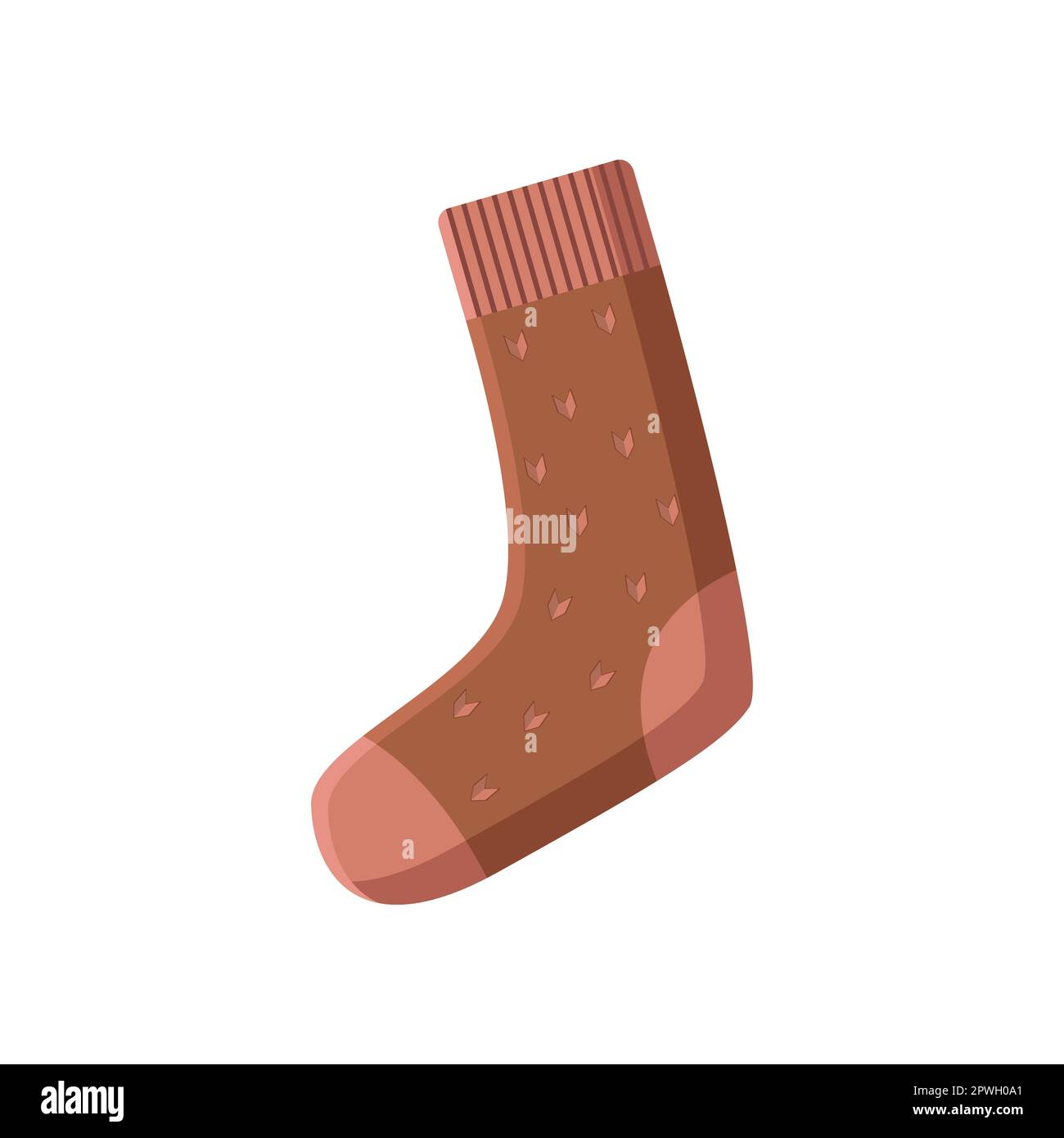 Brown sock made from wool vector illustration Stock Vector Image & Art ...