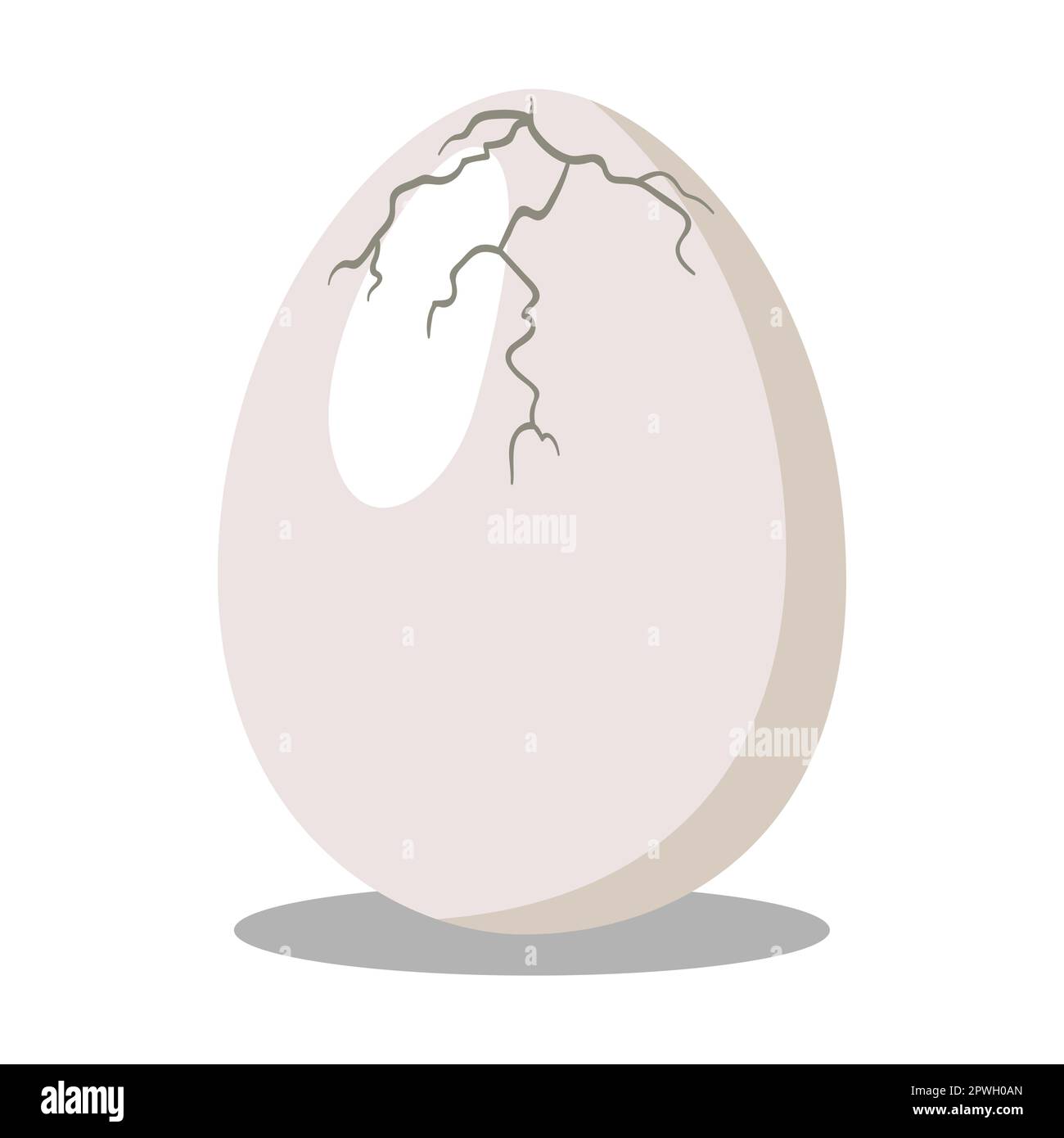 Cracked dinosaur egg cartoon illustration. Funny green dino or dragon ...