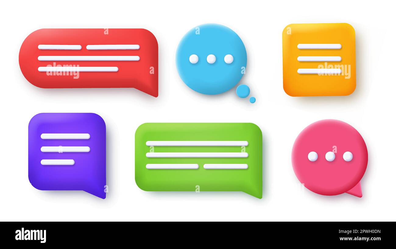 3D speech bubbles set Stock Vector Image & Art - Alamy