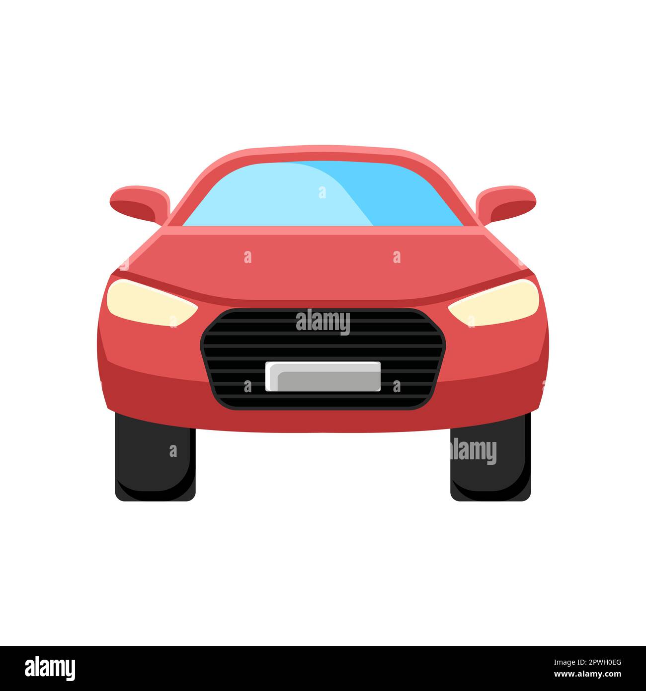 Front view of red car vector illustration Stock Vector Image & Art - Alamy