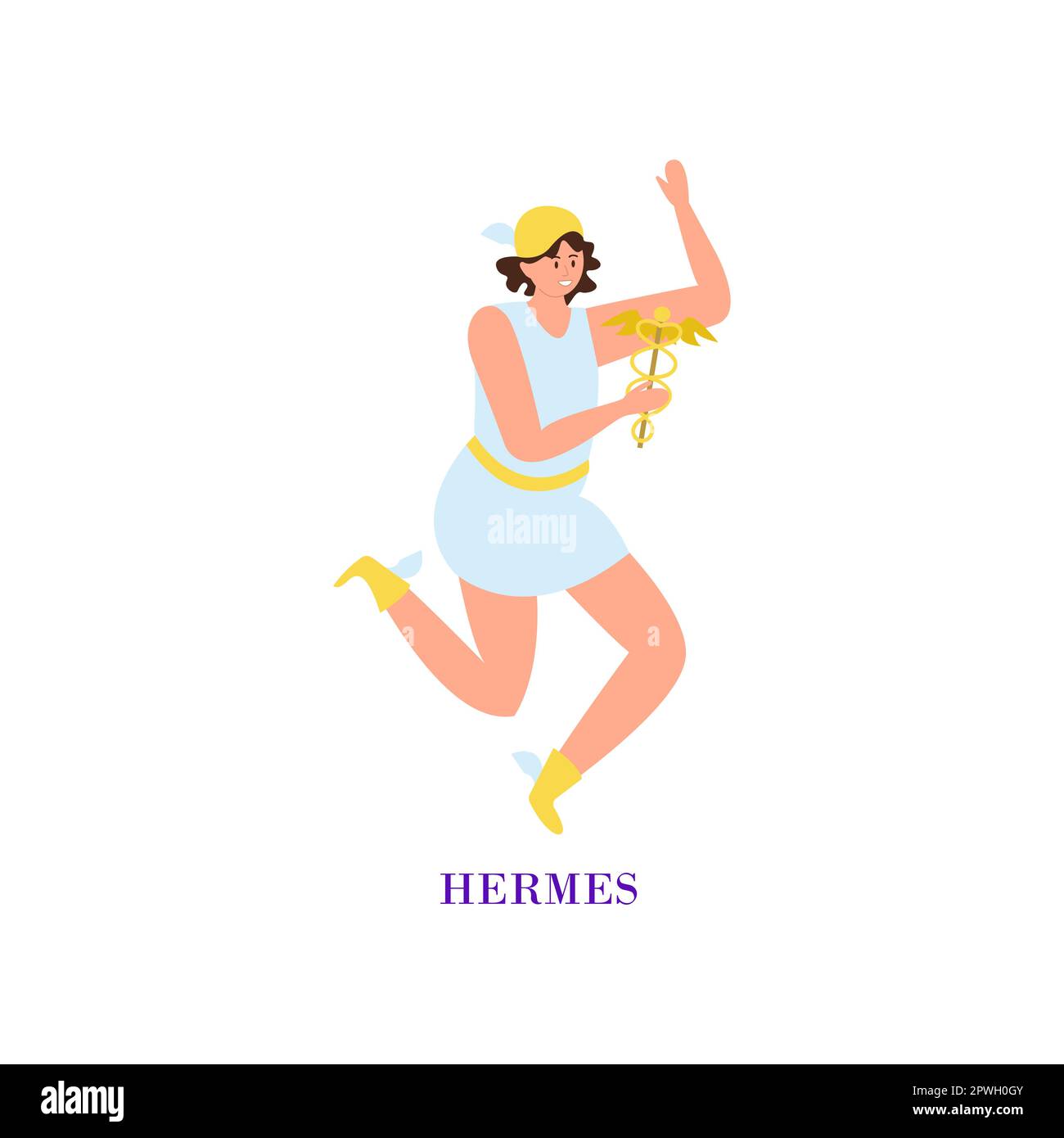 Ancient Greek god Hermes cartoon illustration Stock Vector Image & Art ...