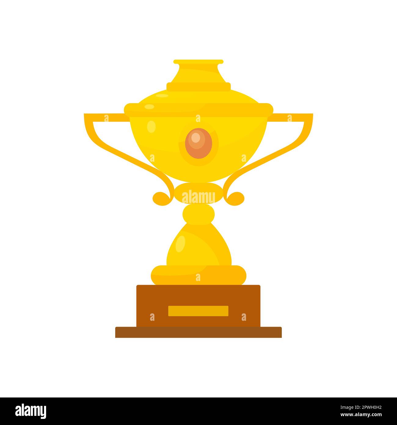 Gold wide cup with gem for winners vector illustration Stock Vector ...