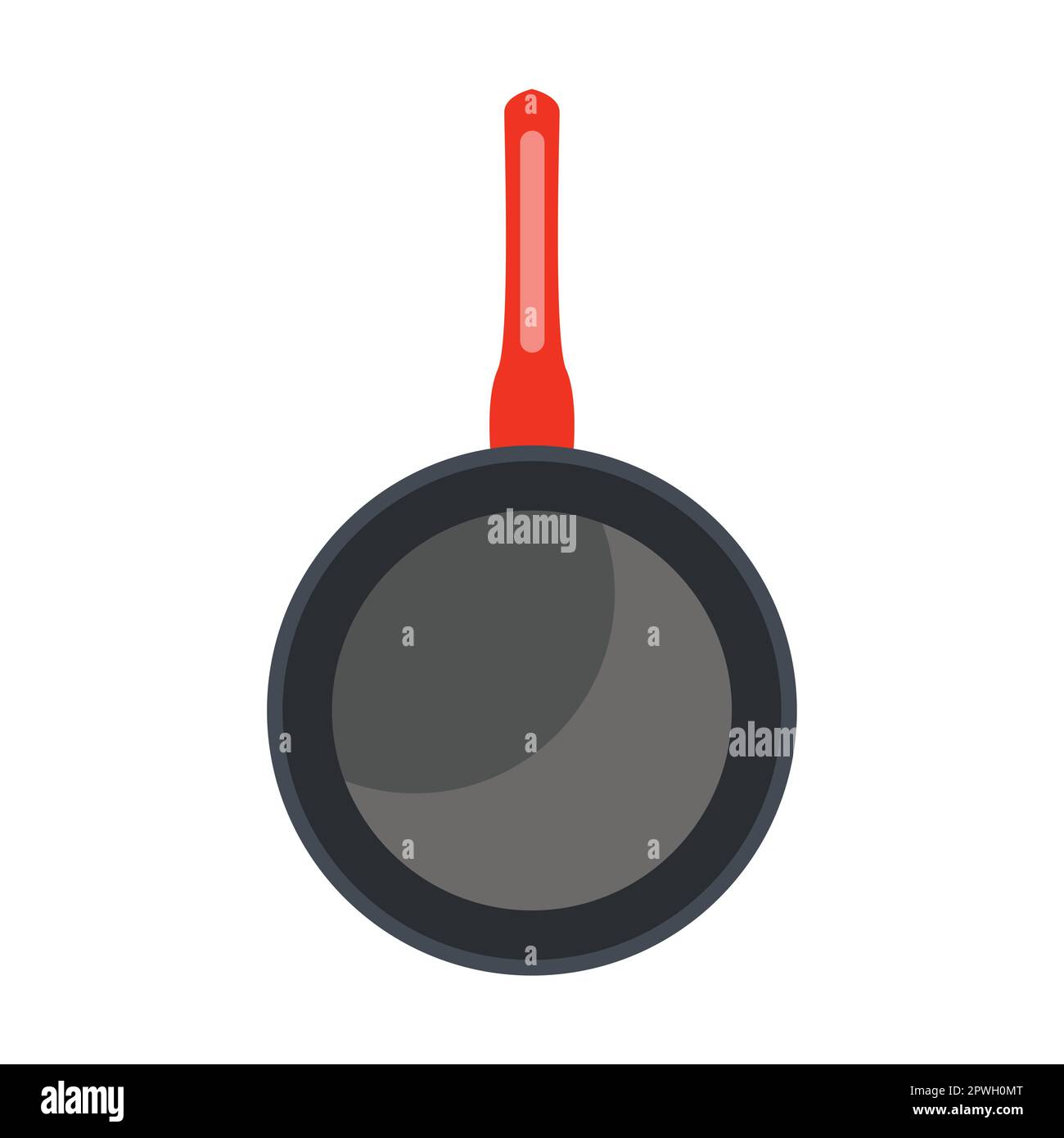 Hanging frying pan, kitchenware and dishes vector illustration ...
