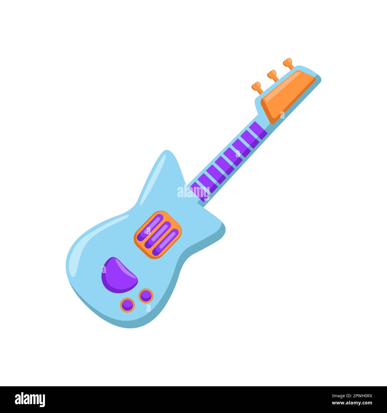 Baby toy guitar on white background cartoon illustration Stock Vector ...