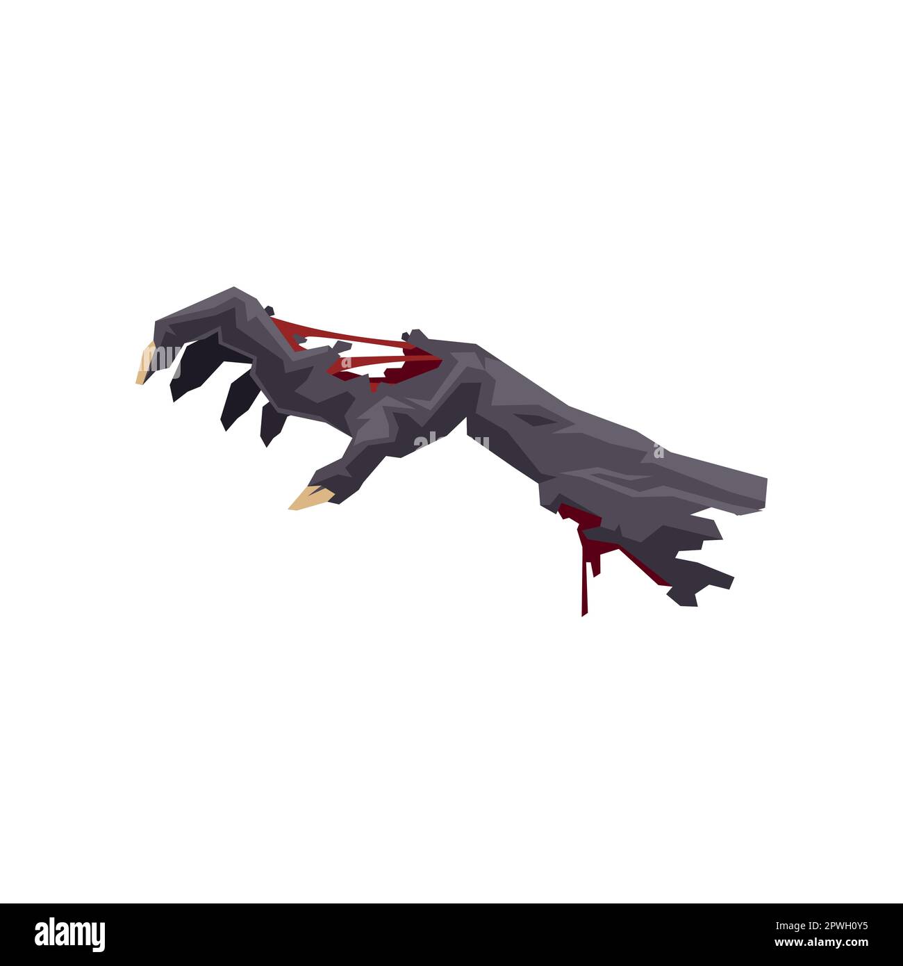 Creepy brown zombie hand with blood vector illustration Stock Vector ...