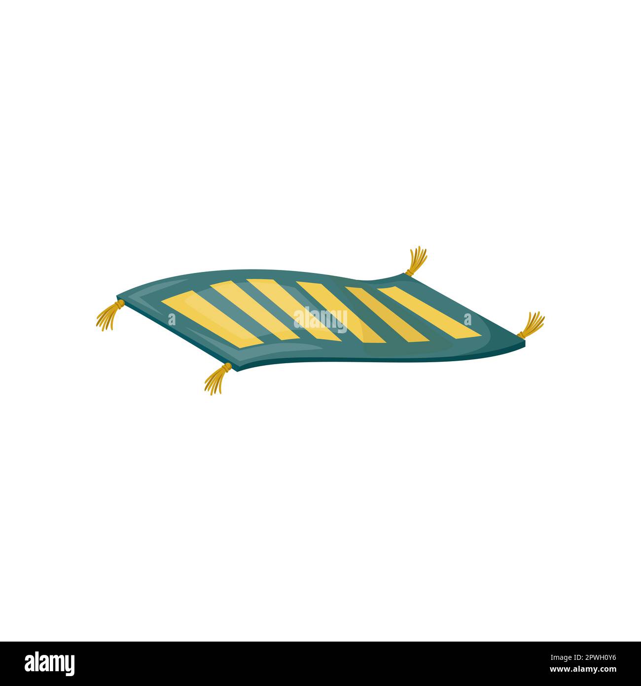 Blue and yellow rectangular curvy mat cartoon vector illustration Stock ...