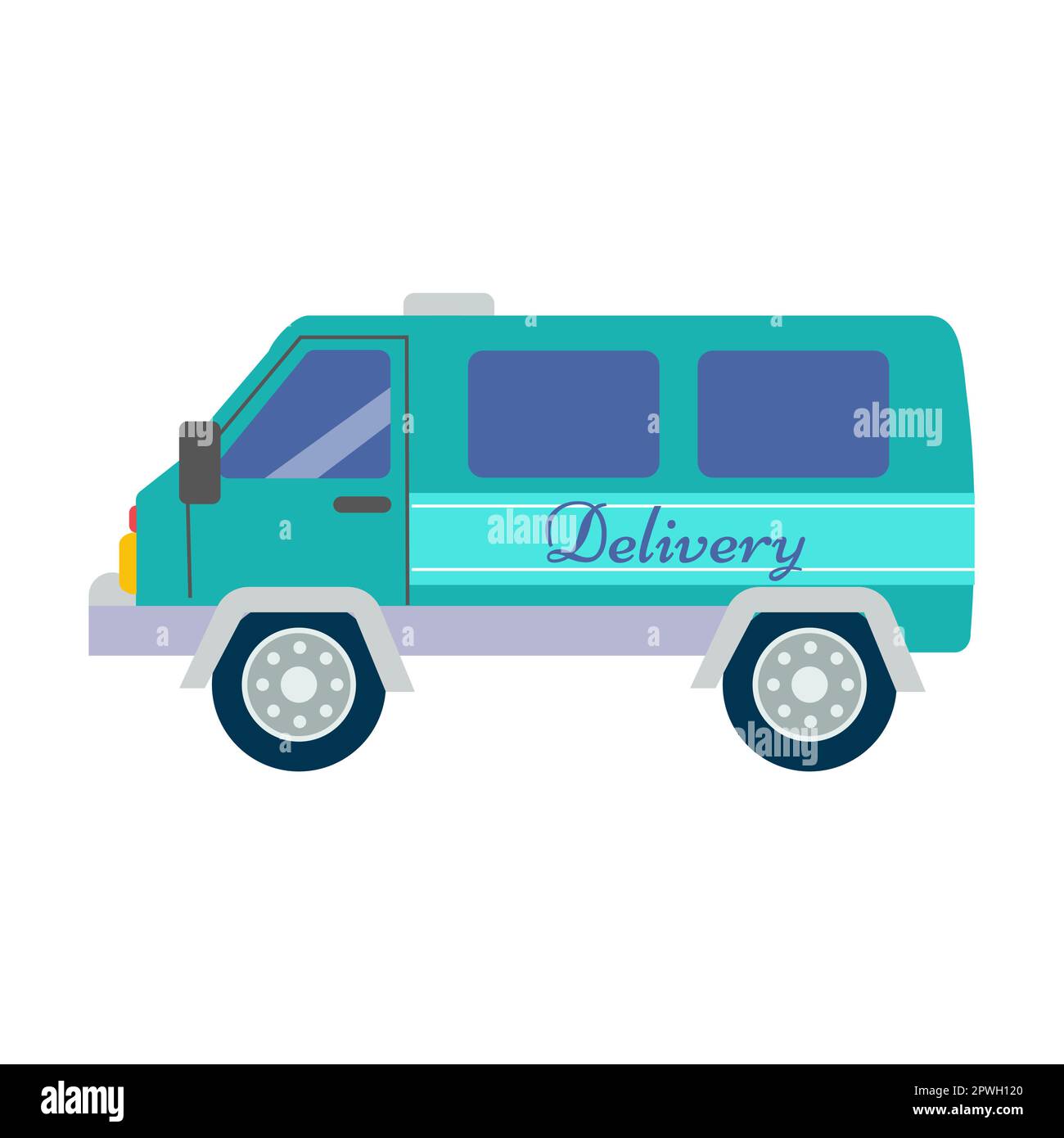 Mail delivery car. Express delivery service objects illustration ...