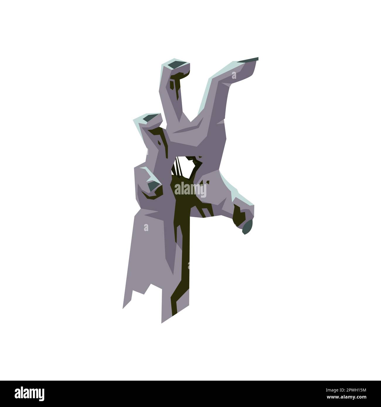 Grey damaged zombie hand vector illustration Stock Vector Image & Art ...