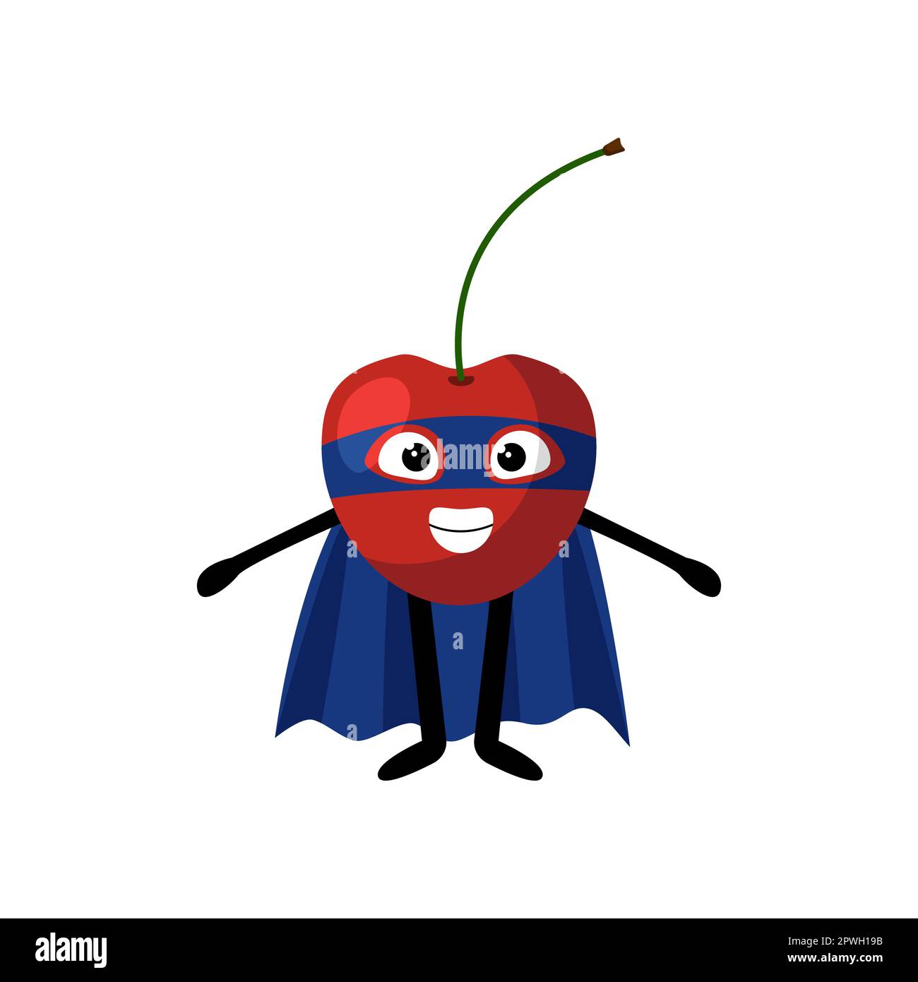 Cute superhero cherry character illustration Stock Vector Image & Art ...
