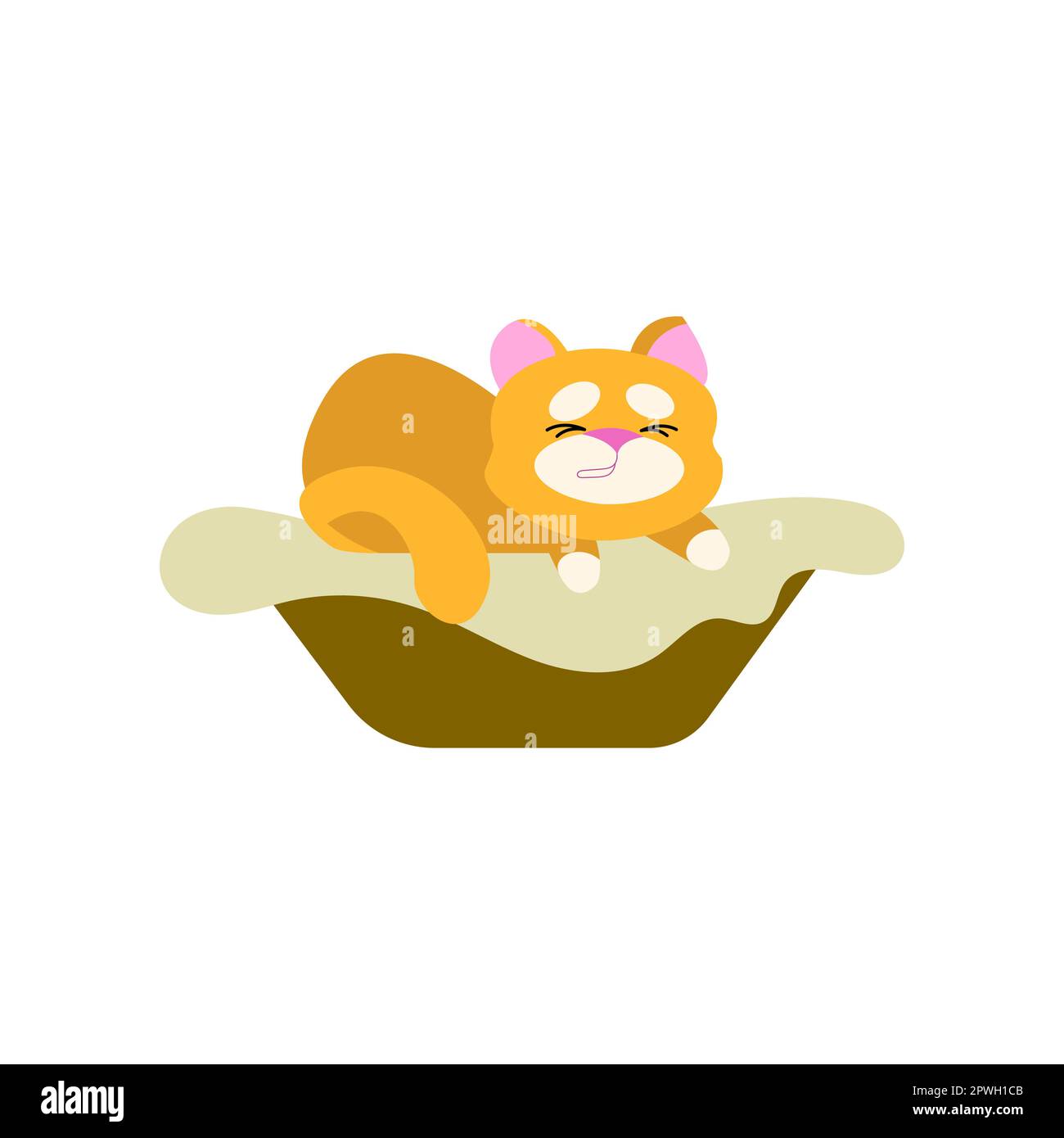 Old cat cartoon character sleeping vector illustration Stock Vector ...