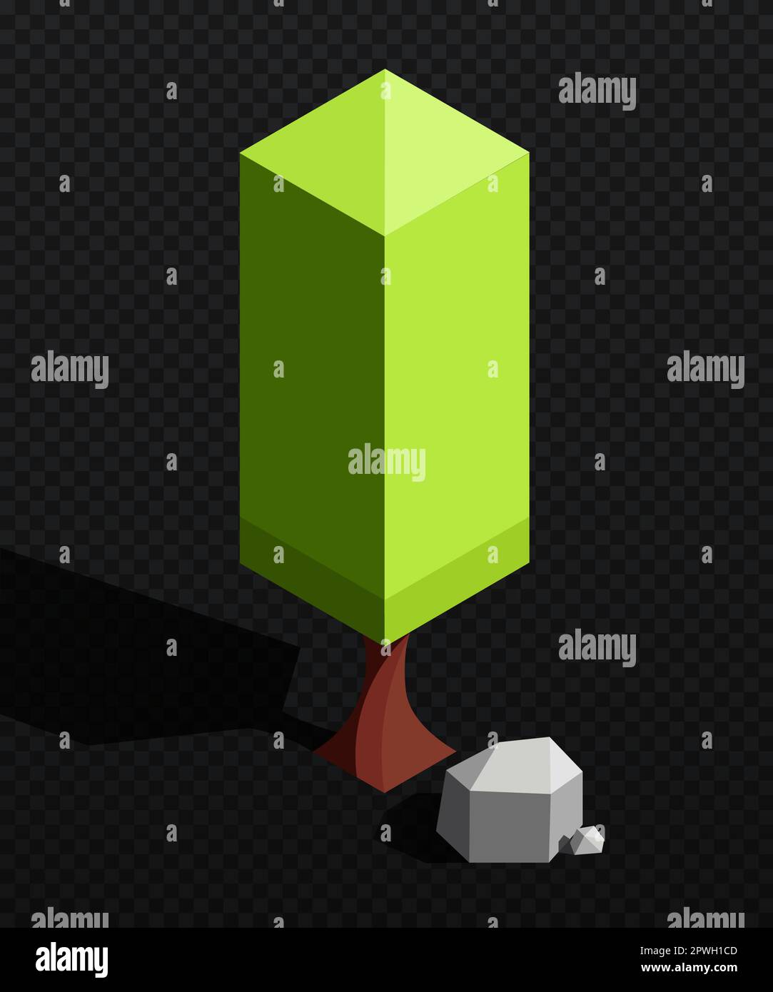 Polygonal tree with stones Stock Vector Image & Art - Alamy