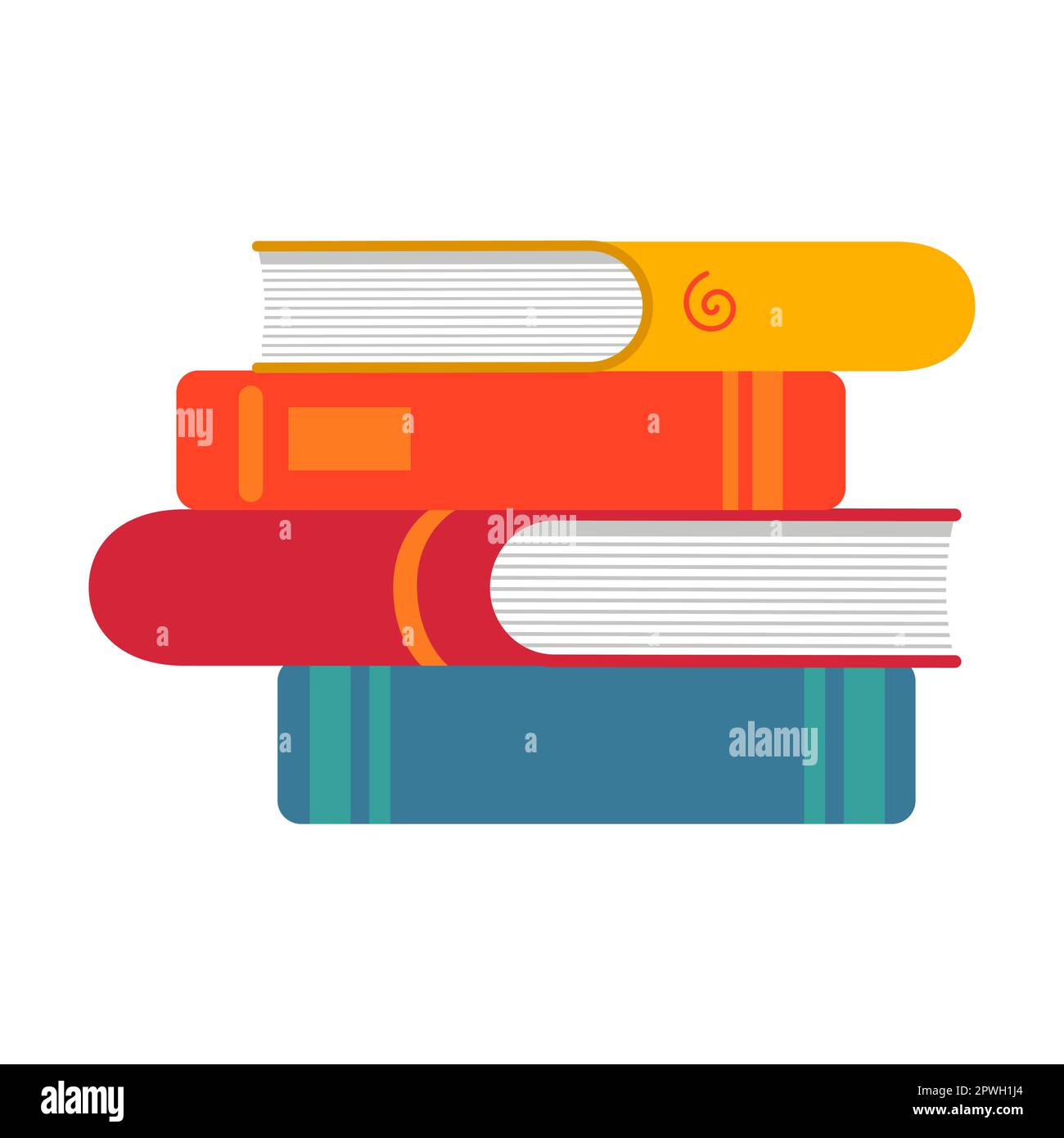 Cartoon closed stack book. Vector illustration of stack of books ...