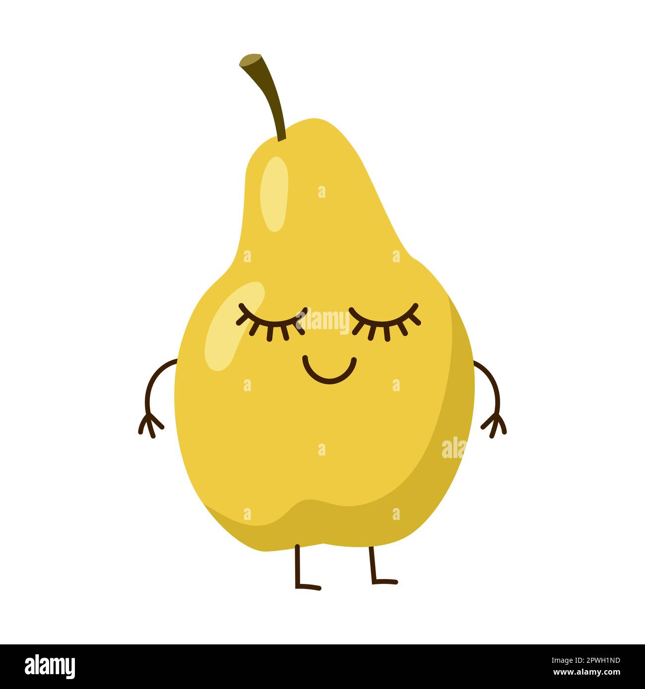 Juicy pear. Cute cartoon fruit with funny face cartoon illustration ...