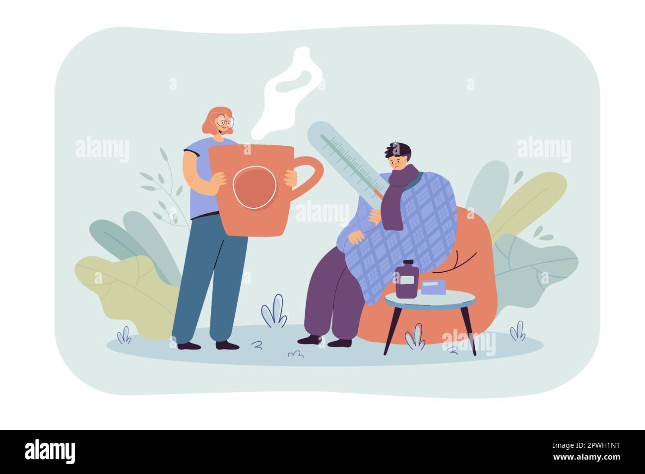 Man having cold and flu Stock Vector Image & Art - Alamy