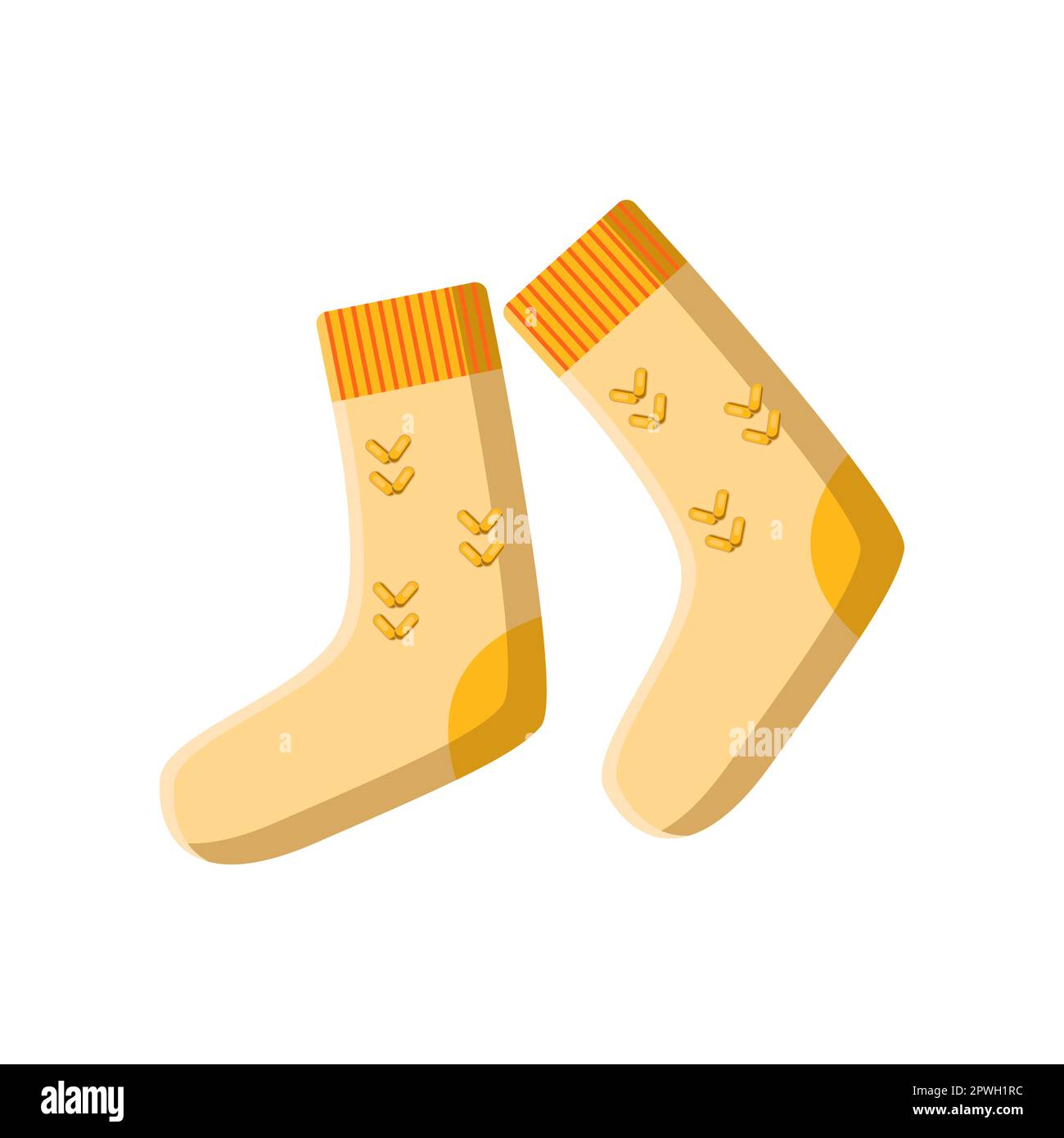 Yellow pair of socks from wool vector illustration Stock Vector Image ...