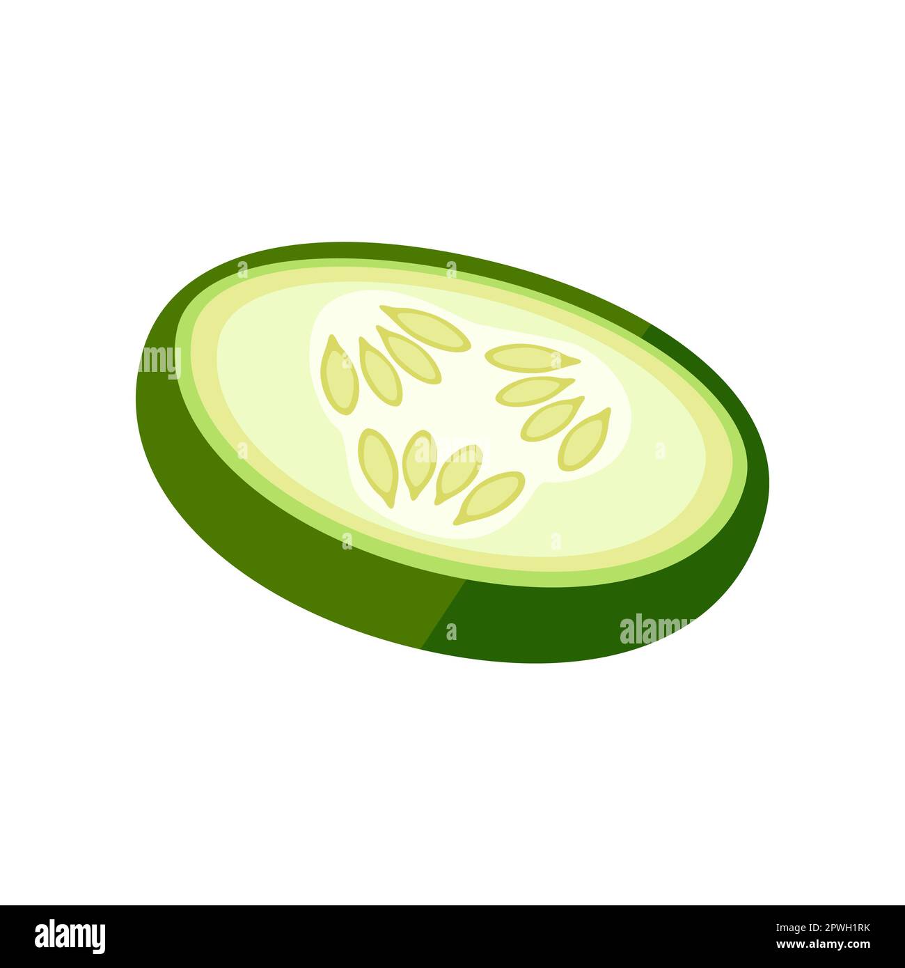 Slice of cucumber with vitamin C vector illustration Stock Vector Image ...