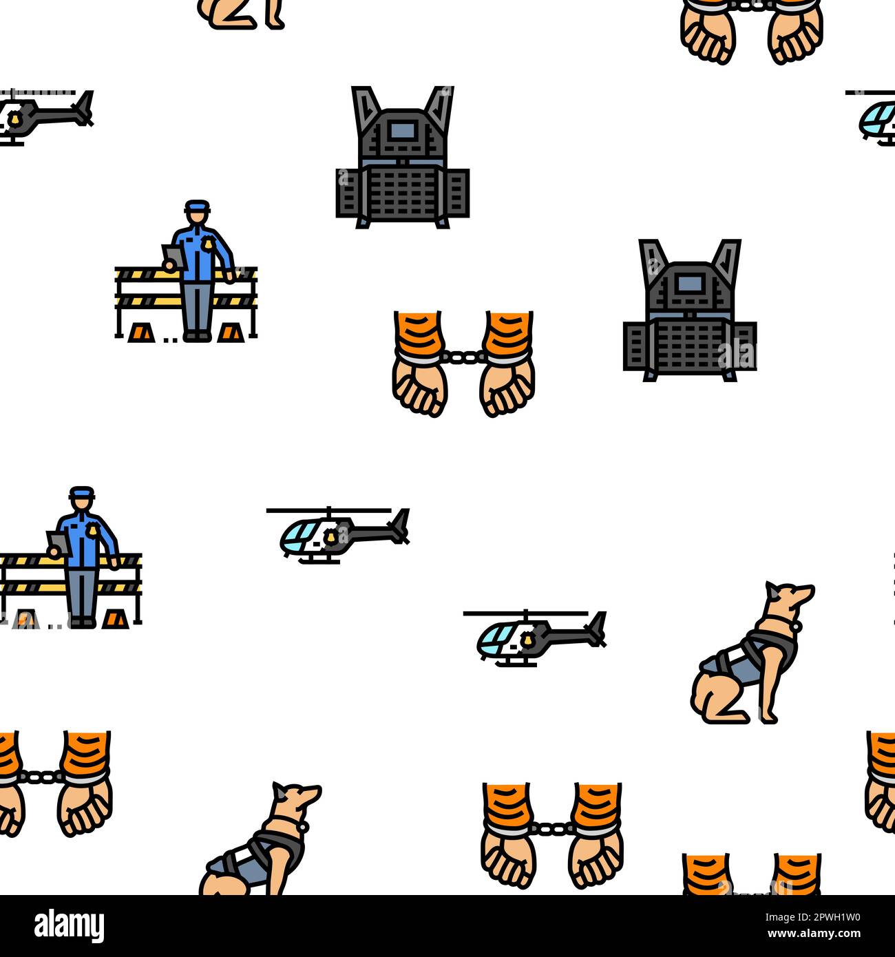 crime scene police evidence vector seamless pattern thin line ...