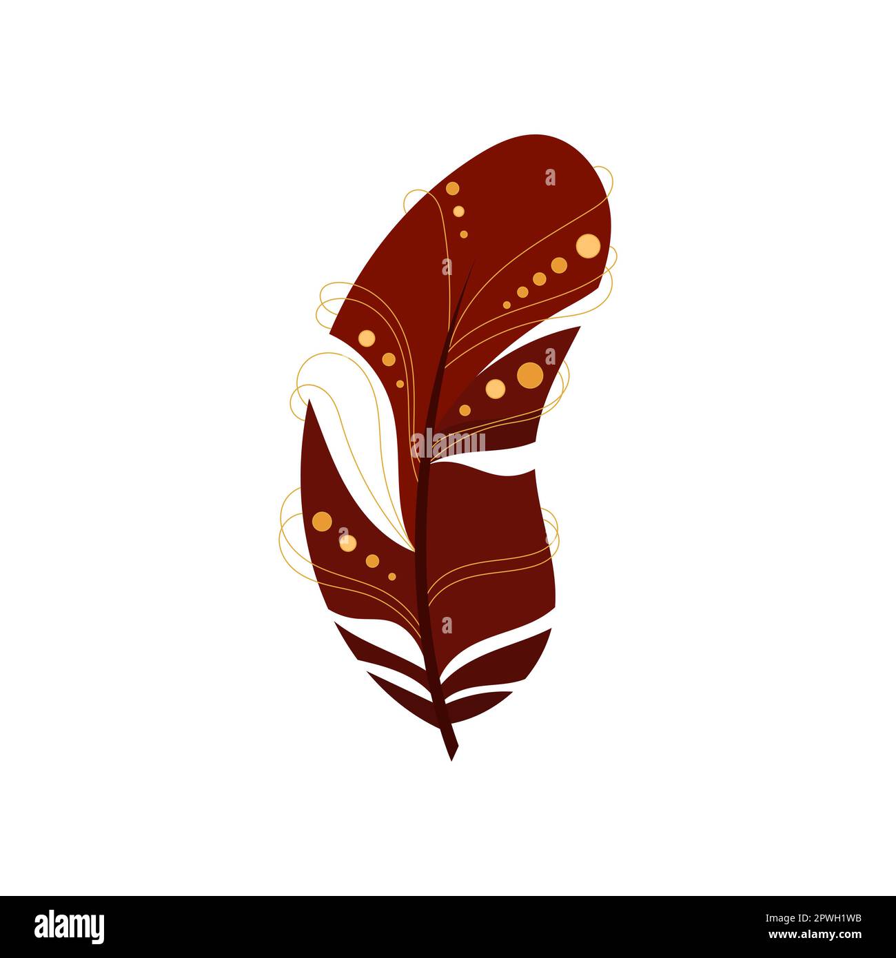 Elegant red bird feather cartoon illustration Stock Vector Image & Art ...