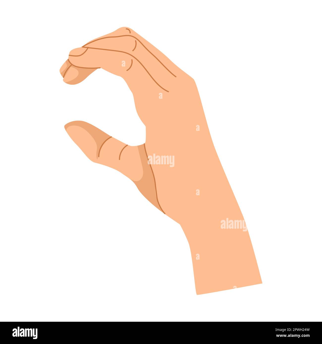 Hand gestures. Vector illustration of human palm showing numbers, gesturing signs. Cartoon peace ...