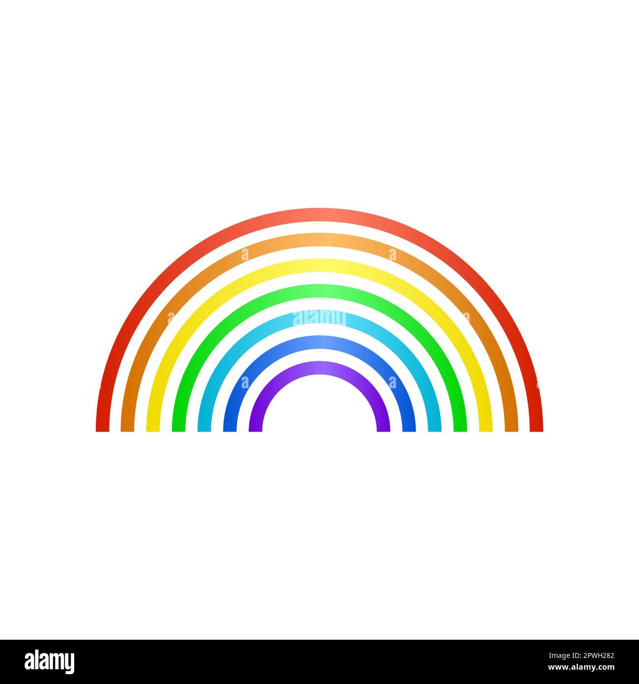 Cute rainbow arc with separate stripes sticker Stock Vector Image & Art ...
