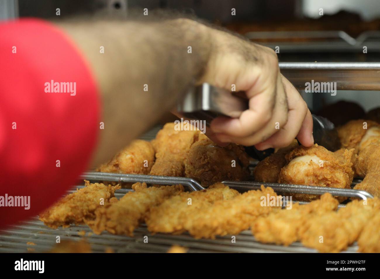April 25.2023. Russia. Moscow. On the opening day of the fast food ...