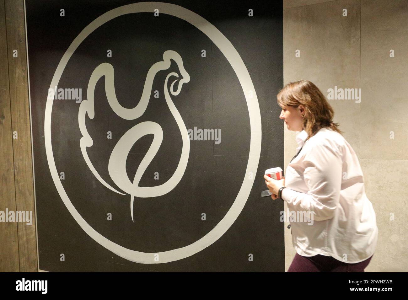 April 25.2023. Russia. Moscow. On the opening day of the fast food ...