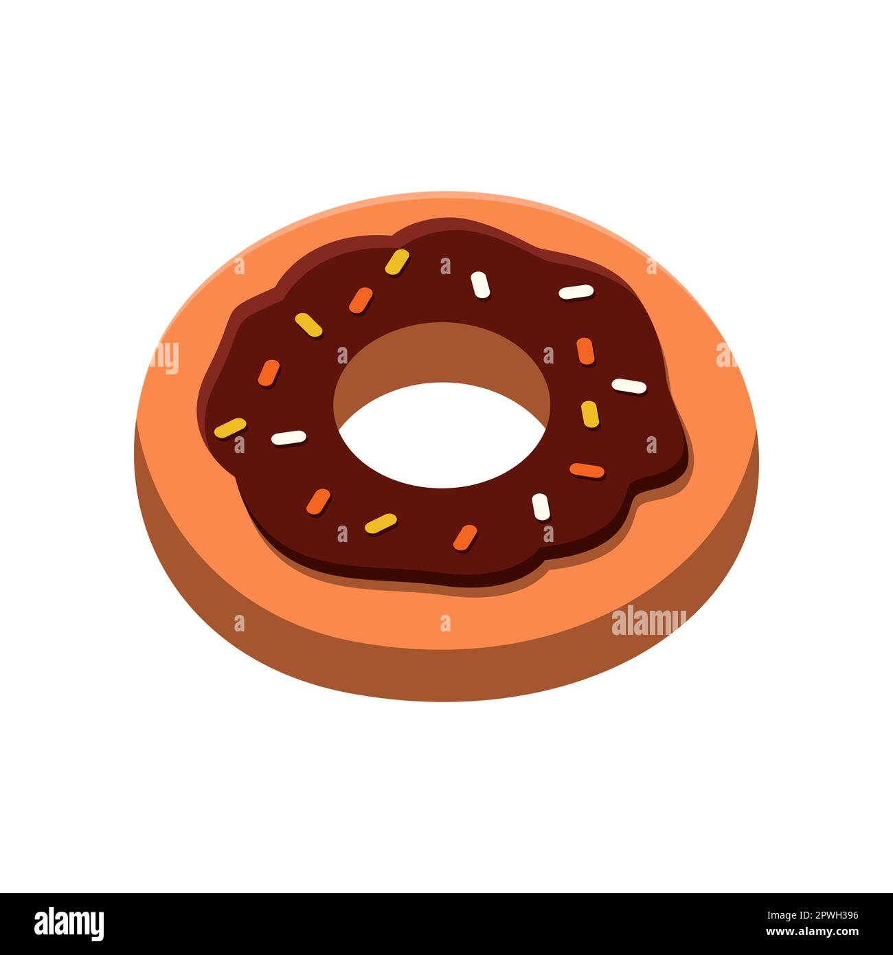 Tasty chocolate glazed donut cartoon illustration Stock Vector Image ...