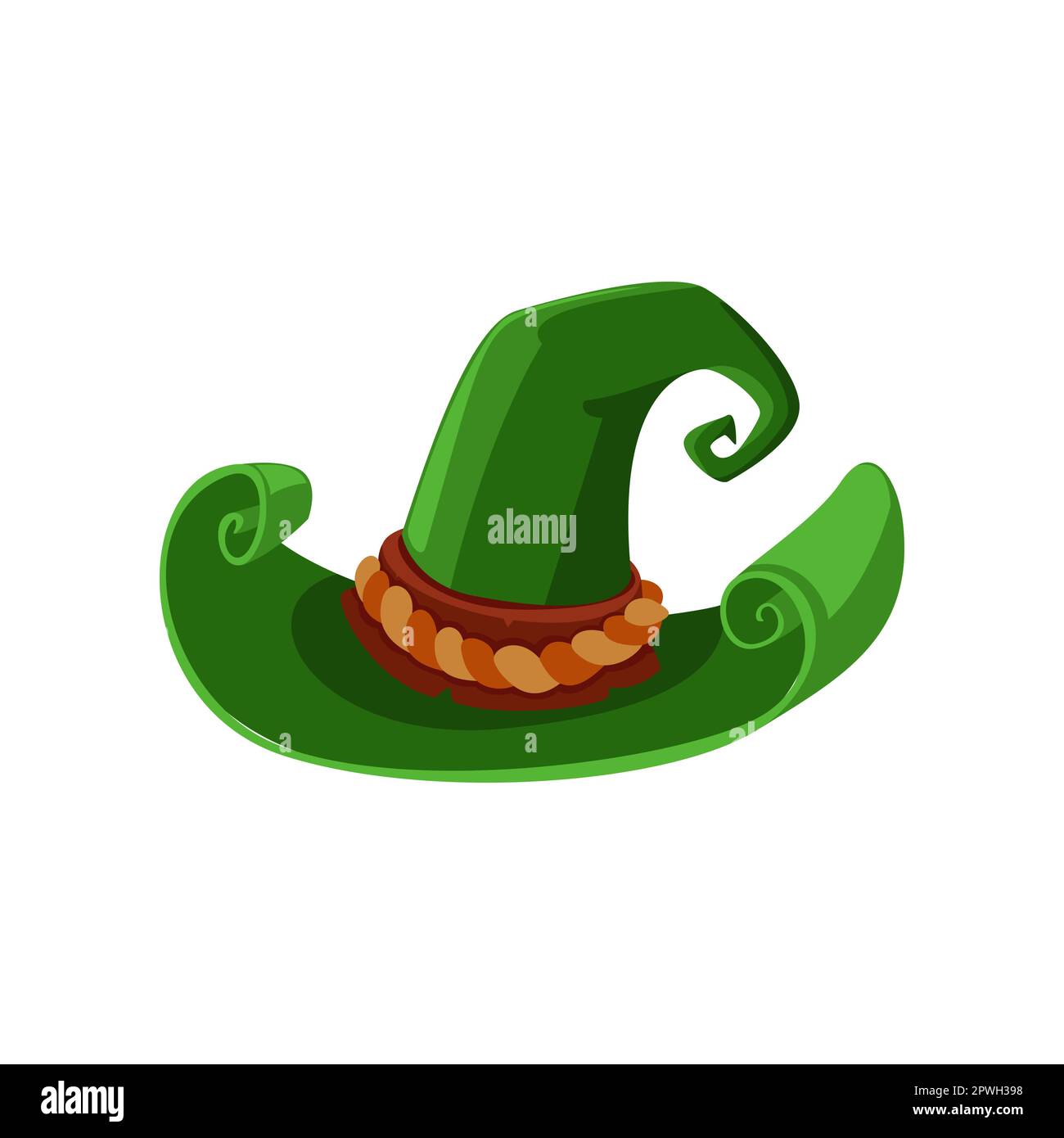 Green leather witch hat cartoon illustration Stock Vector Image & Art ...