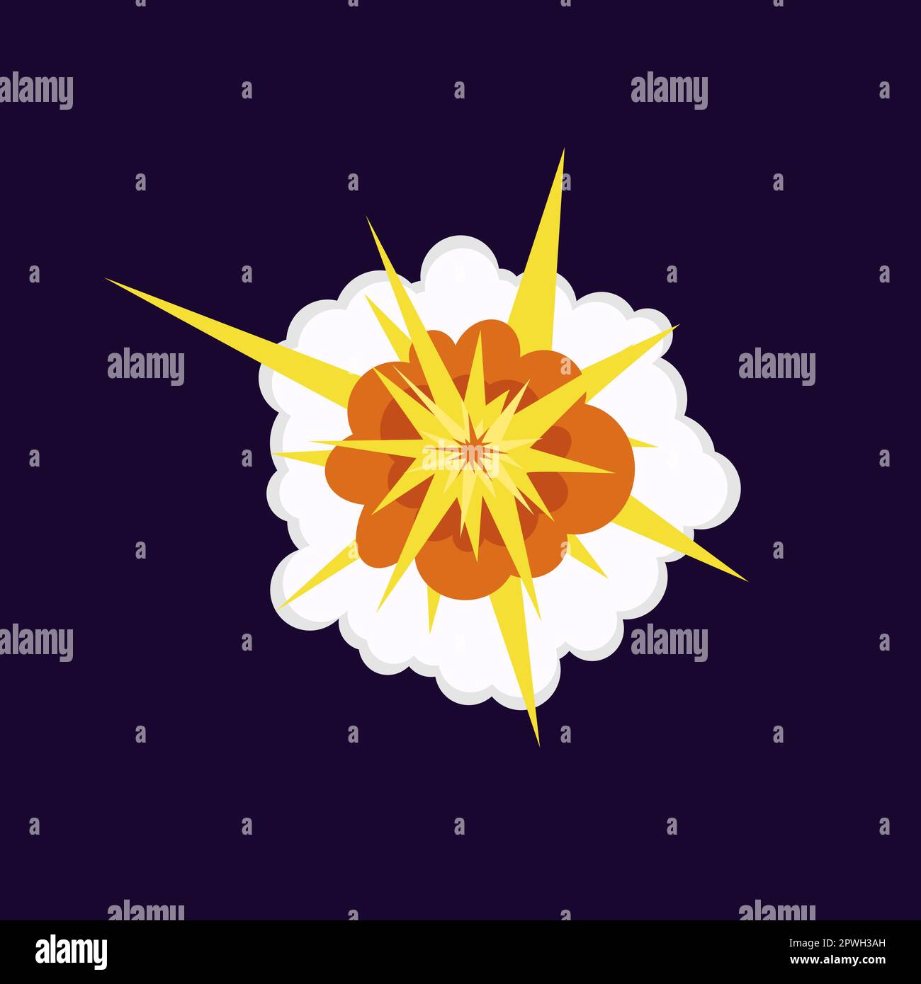Fire cloud from explosion flat vector illustration Stock Vector Image ...