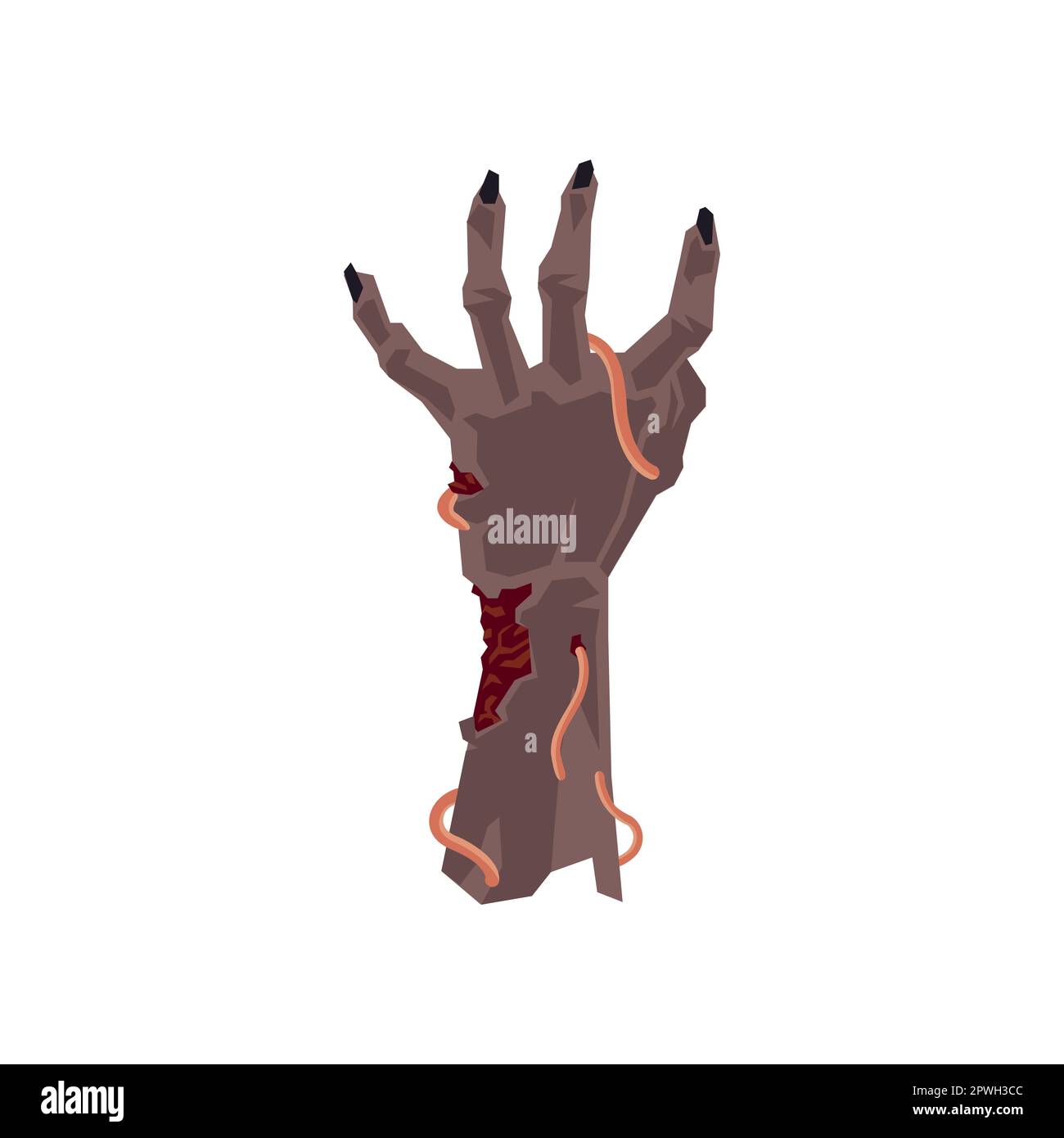 Creepy zombie hand with worms vector illustration Stock Vector Image ...