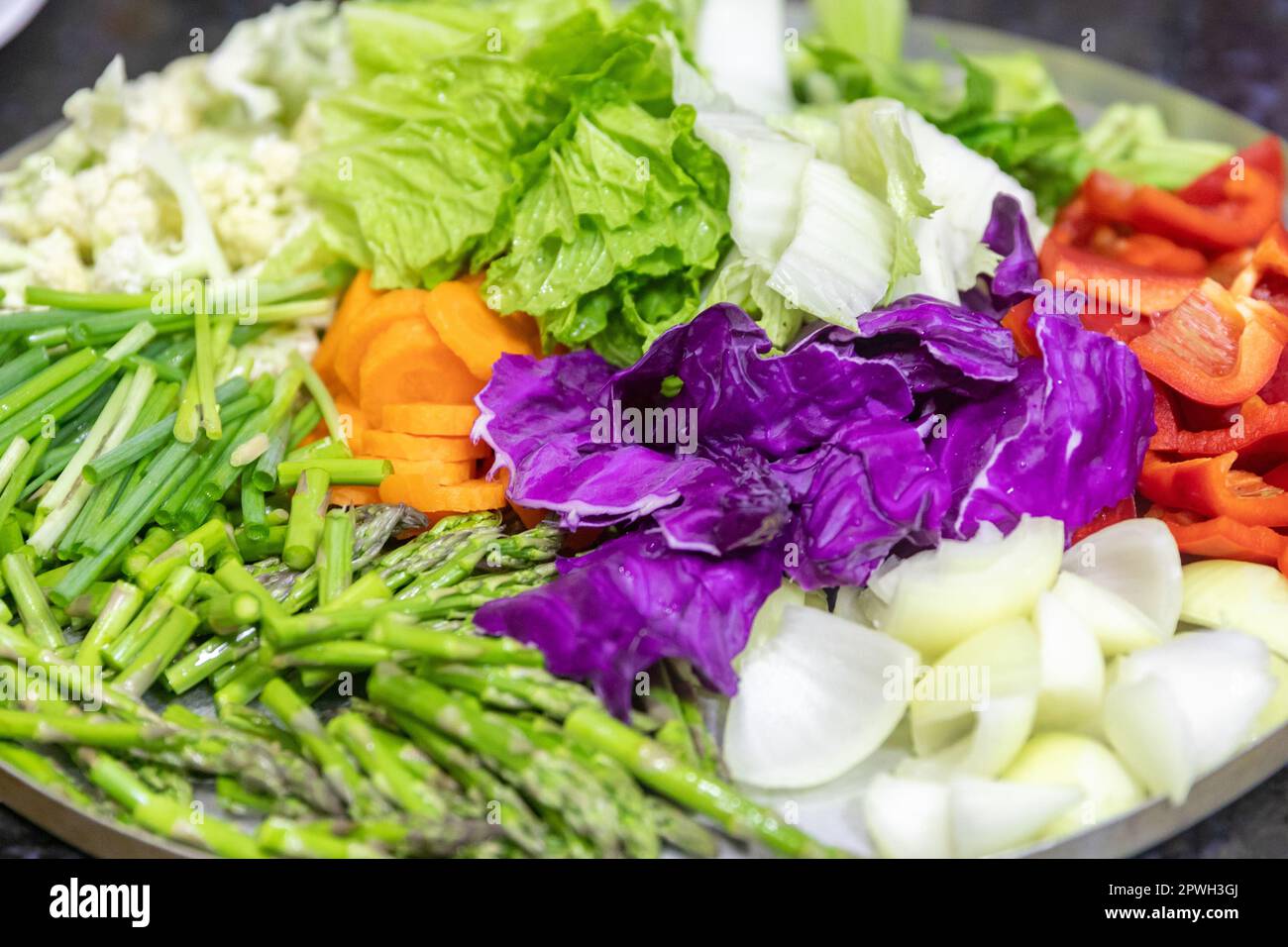 Traditional oriental yakisoba on white plate in selective focus Stock ...