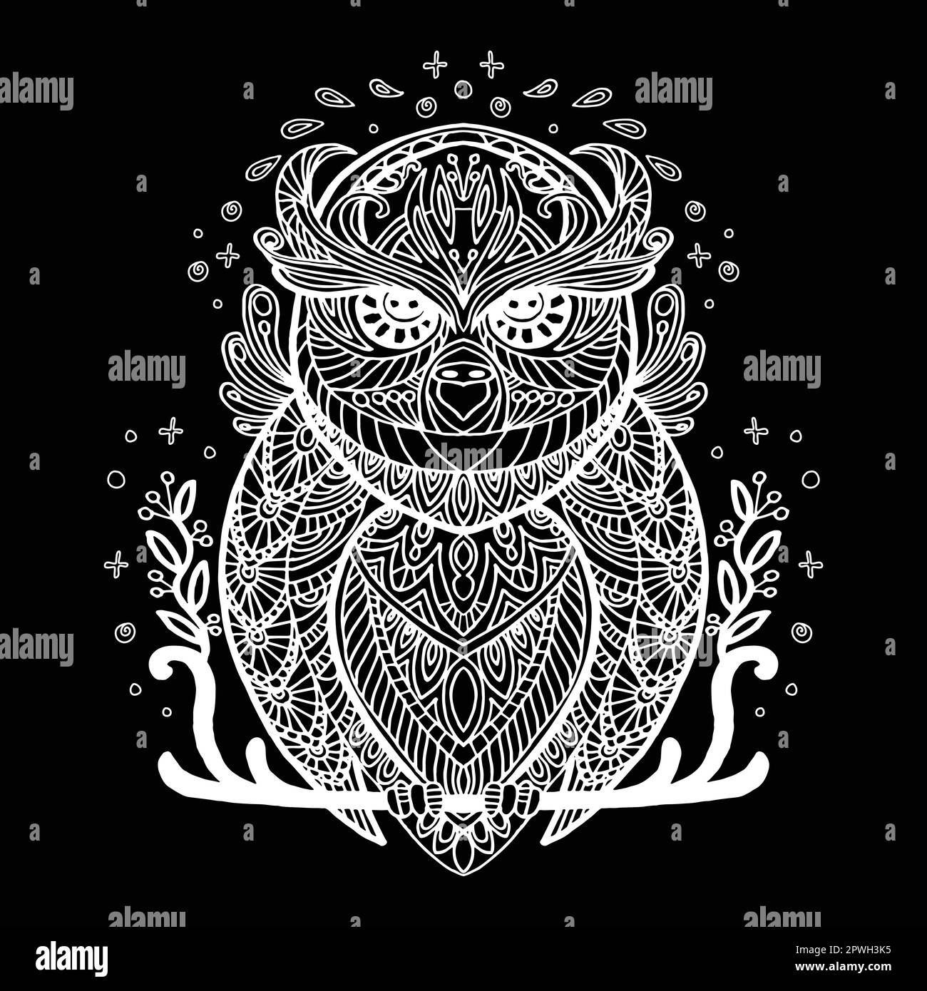 Mandala owl hi-res stock photography and images - Alamy