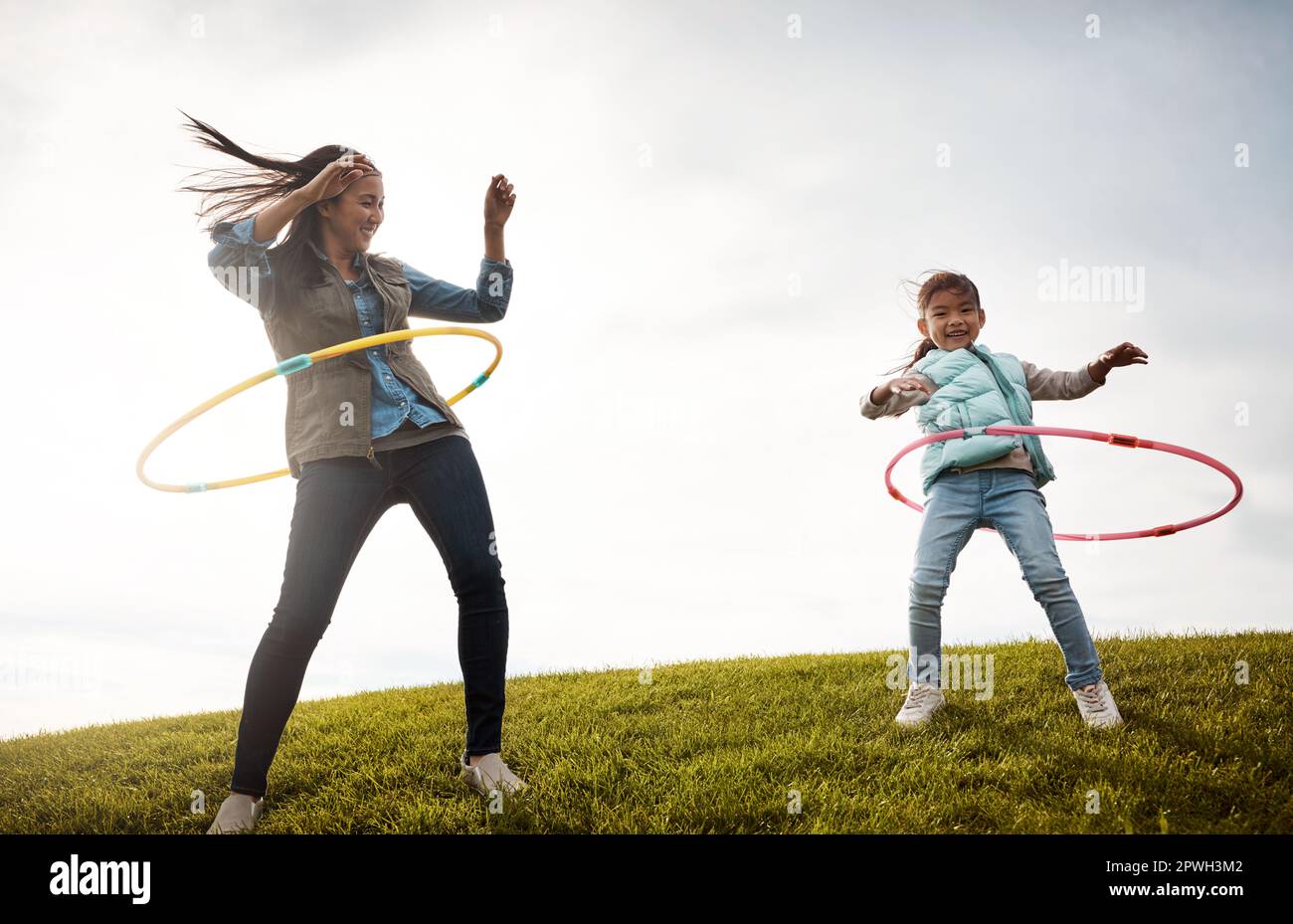 Theres nothing like some hula fun. a little girl and her mom having a ...