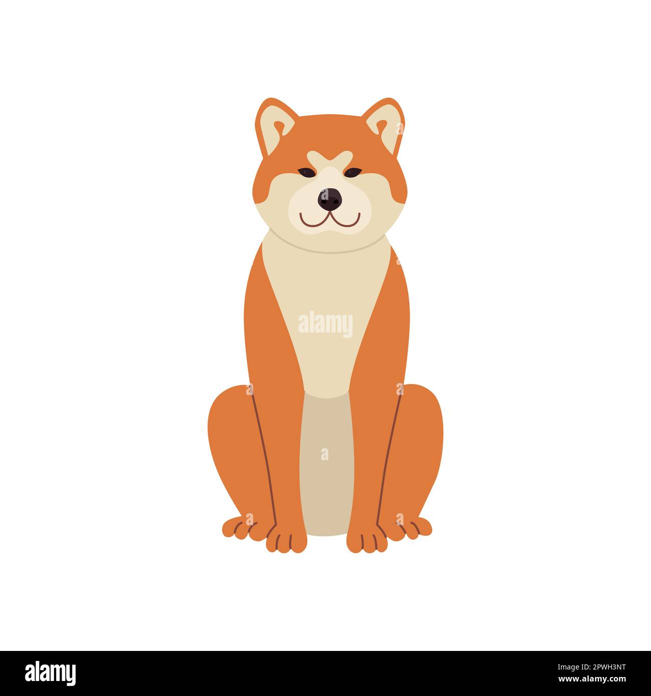 Cute comic shiba inu sitting vector illustration Stock Vector Image ...
