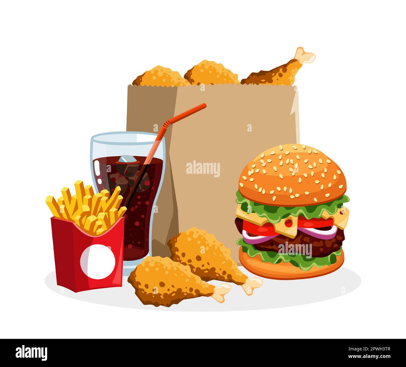 Order in fast food restaurant vector illustration Stock Vector Image ...